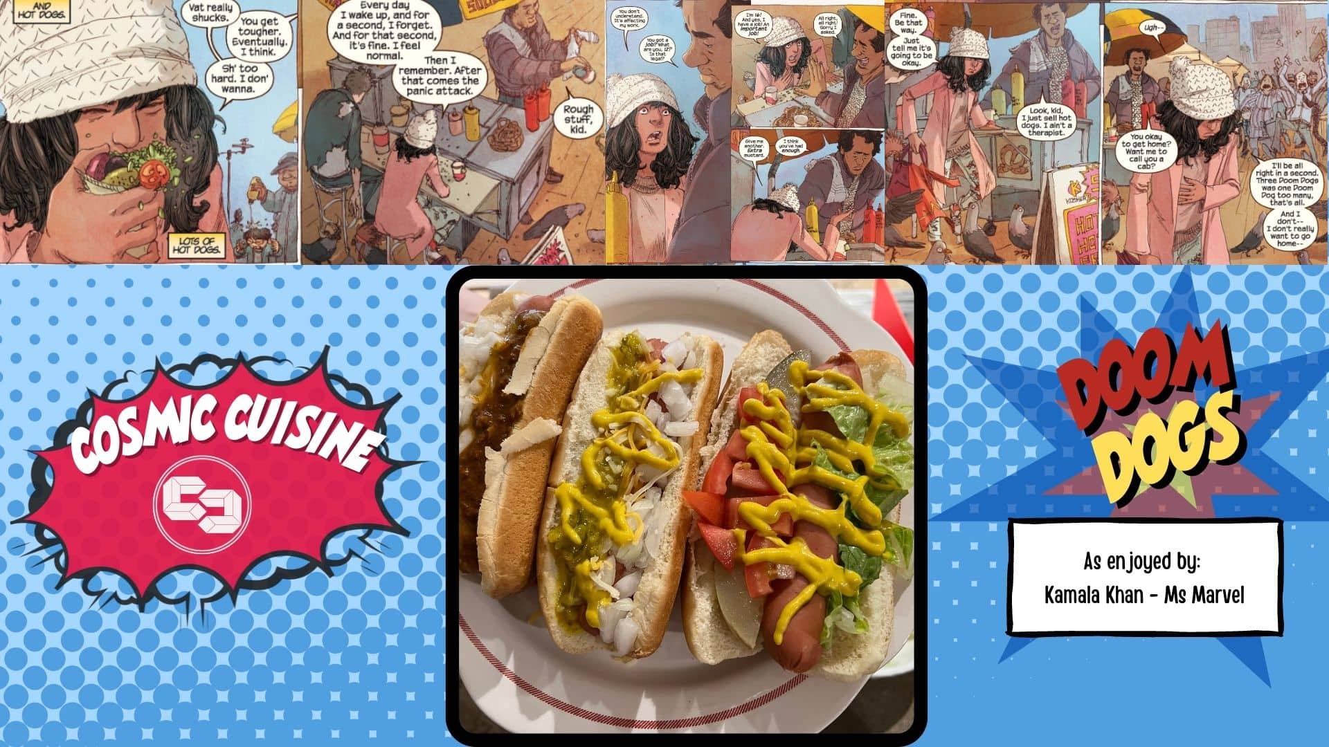 Cosmic Cuisine: Ms. Marvel Inspired Doom Dogs & Circle Q slushie